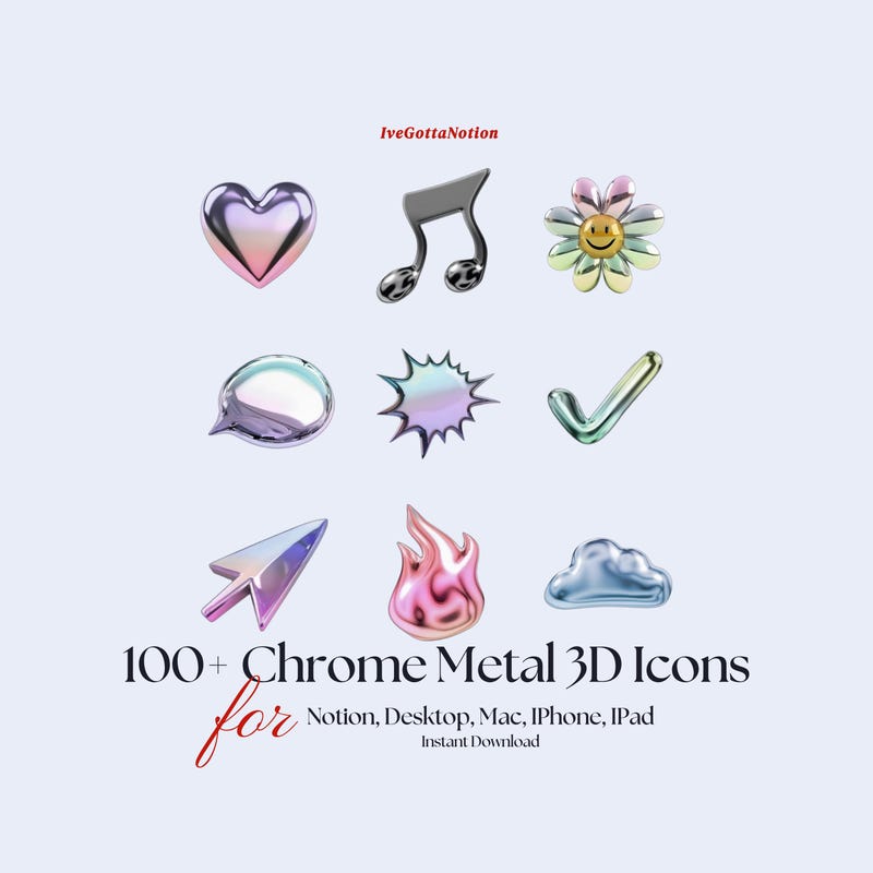 Chrome Notion - Etsy