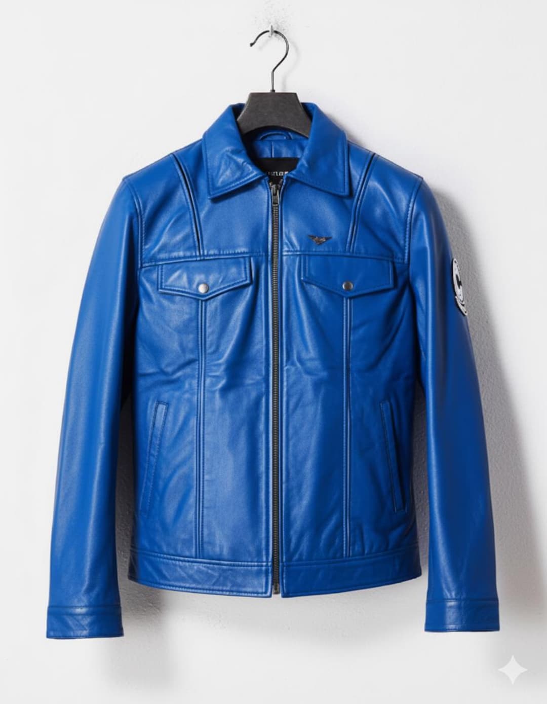 DBZ Trunks Capsule Corp Jacket | Blue Leather Jacket | Future Trunks ...