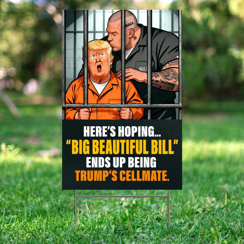 Funny Political Protest Sign: Trump Cellmate Satire (printable Digital ...