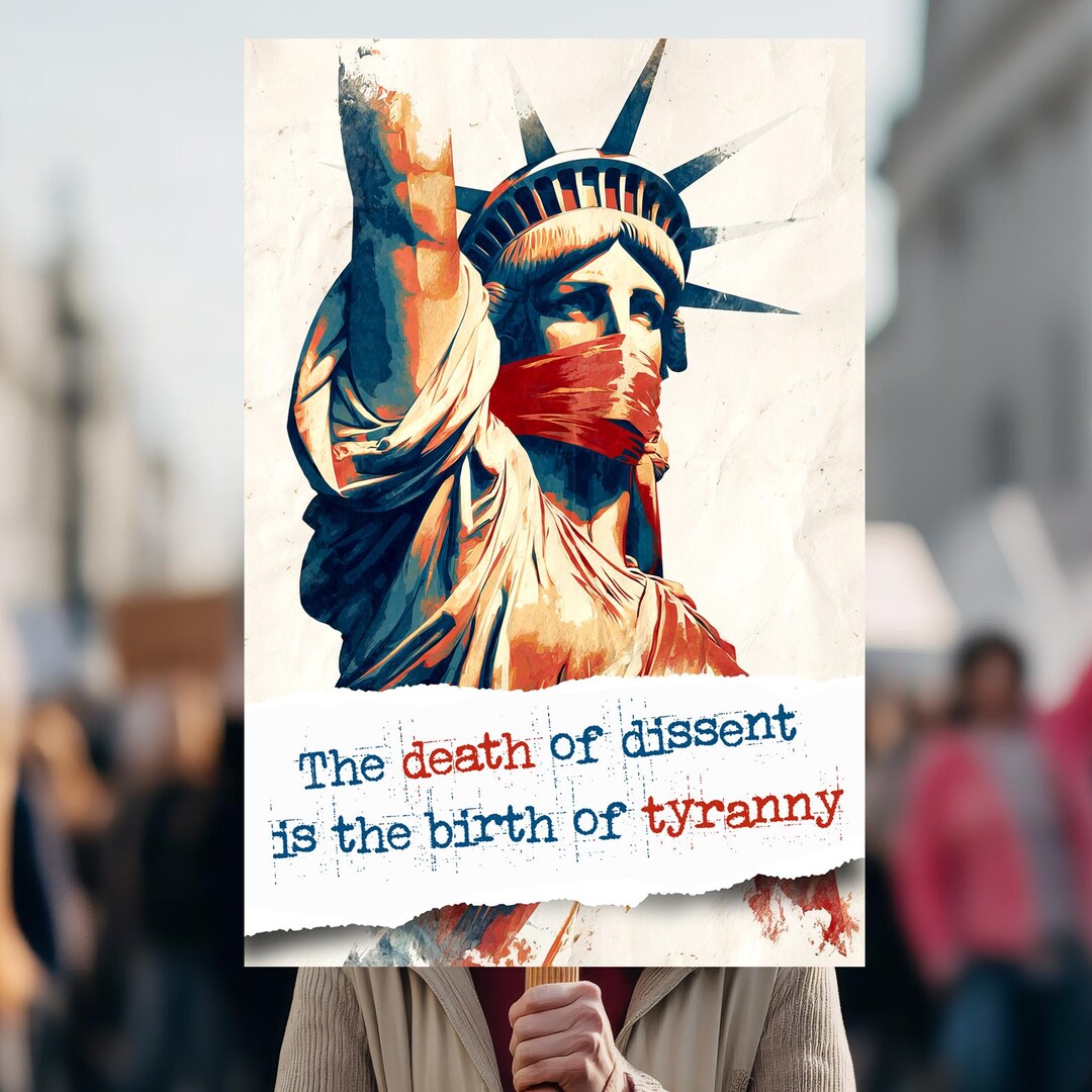 Birth of Tyranny Protest Sign: Statue of Liberty Art (digital Download ...