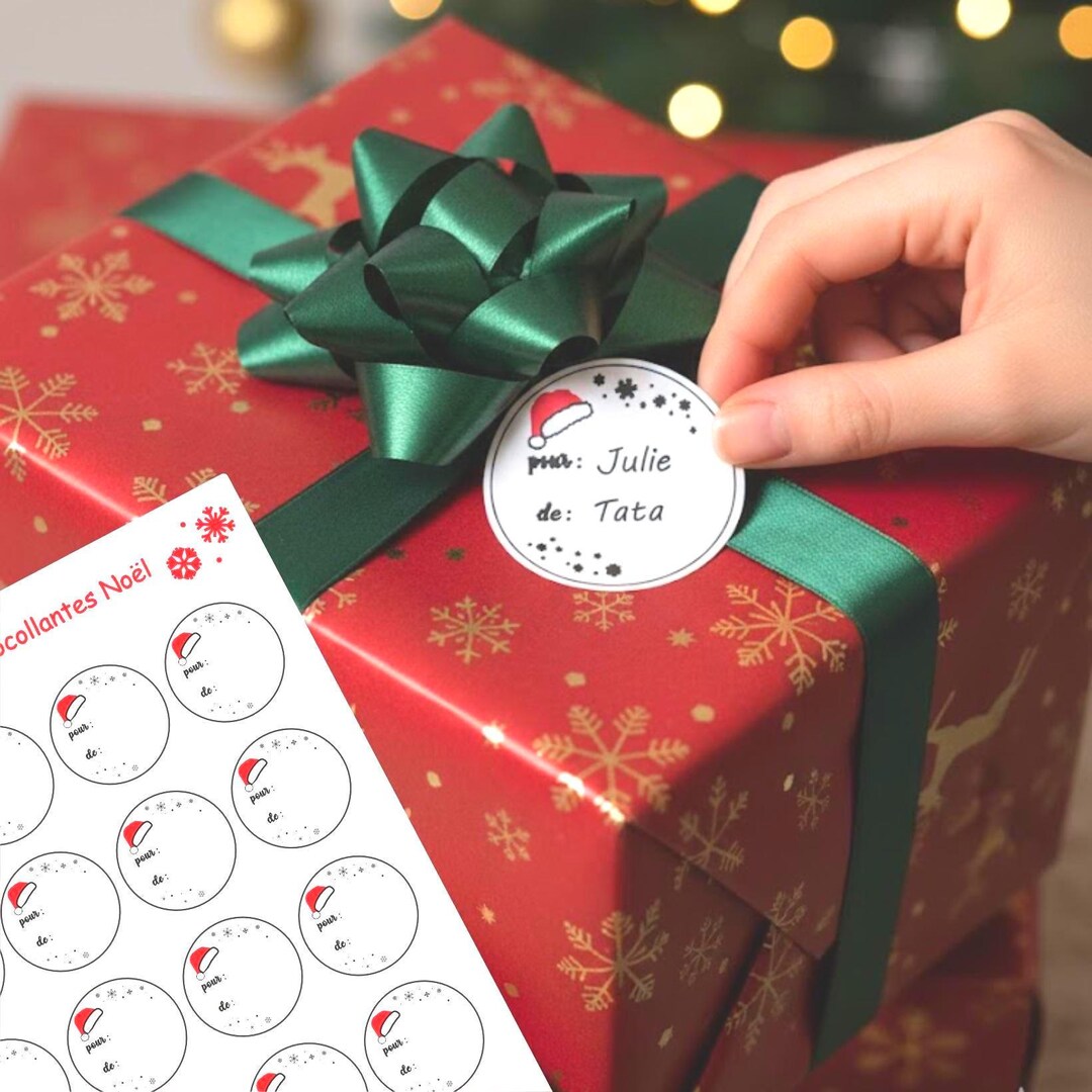 Christmas Name Label, Personalized Christmas Labels, Christmas Sticker ...