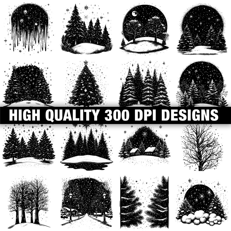 115+ Christmas Snowfall Bundle, Winter Night Snow Scenes, Instant ...