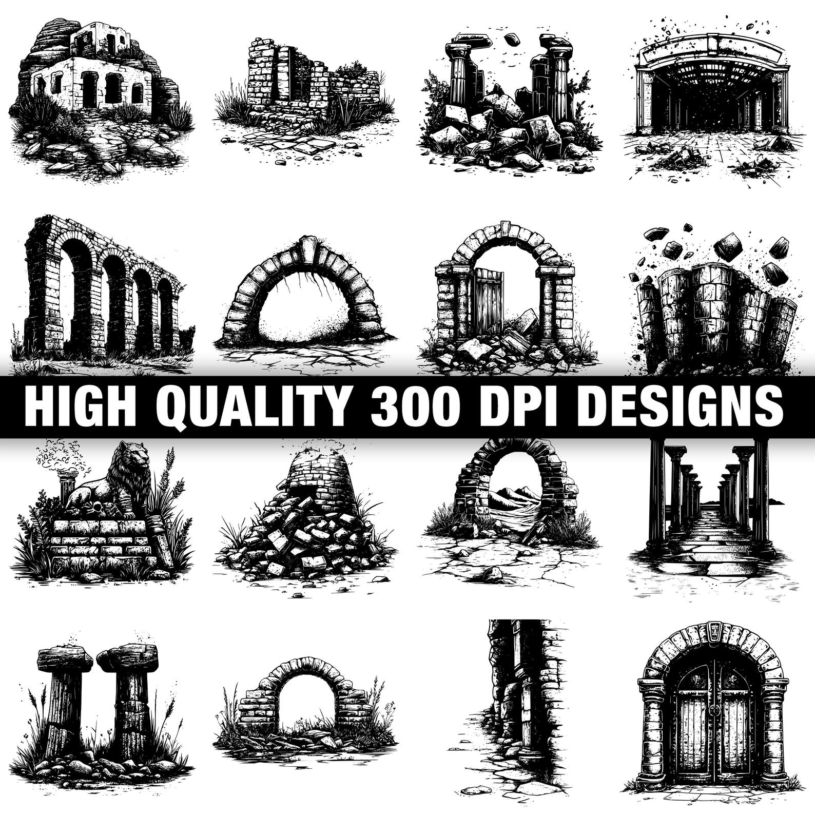 115+ Ancient Ruins Bundle, Ruins Designs, Instant Download Png, Dxf ...