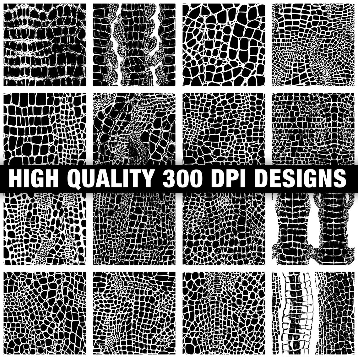Scalix Crocodile Skin Patterns, Seamless Reptile Texture Bundle ...