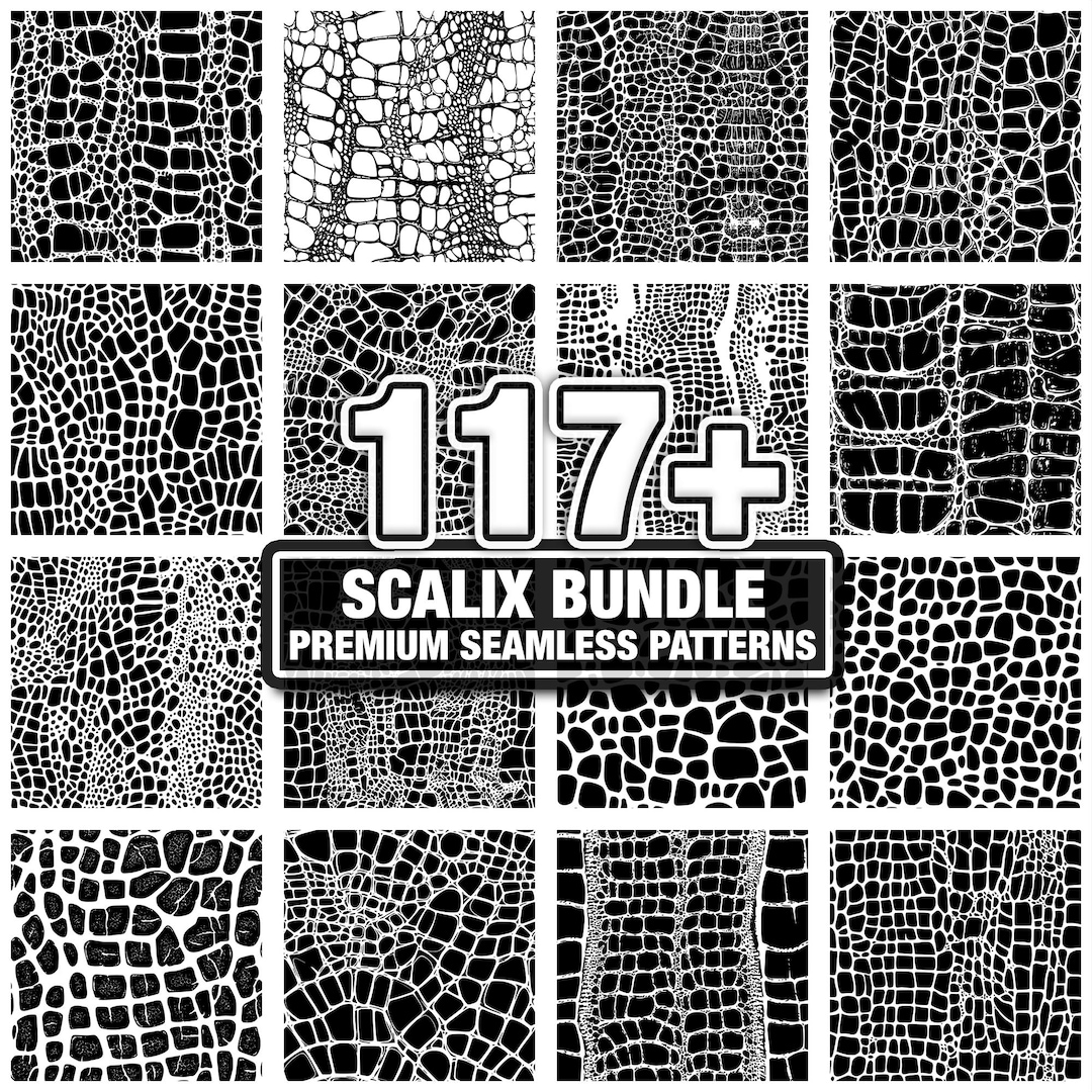 Scalix Crocodile Skin Patterns, Seamless Reptile Texture Bundle ...