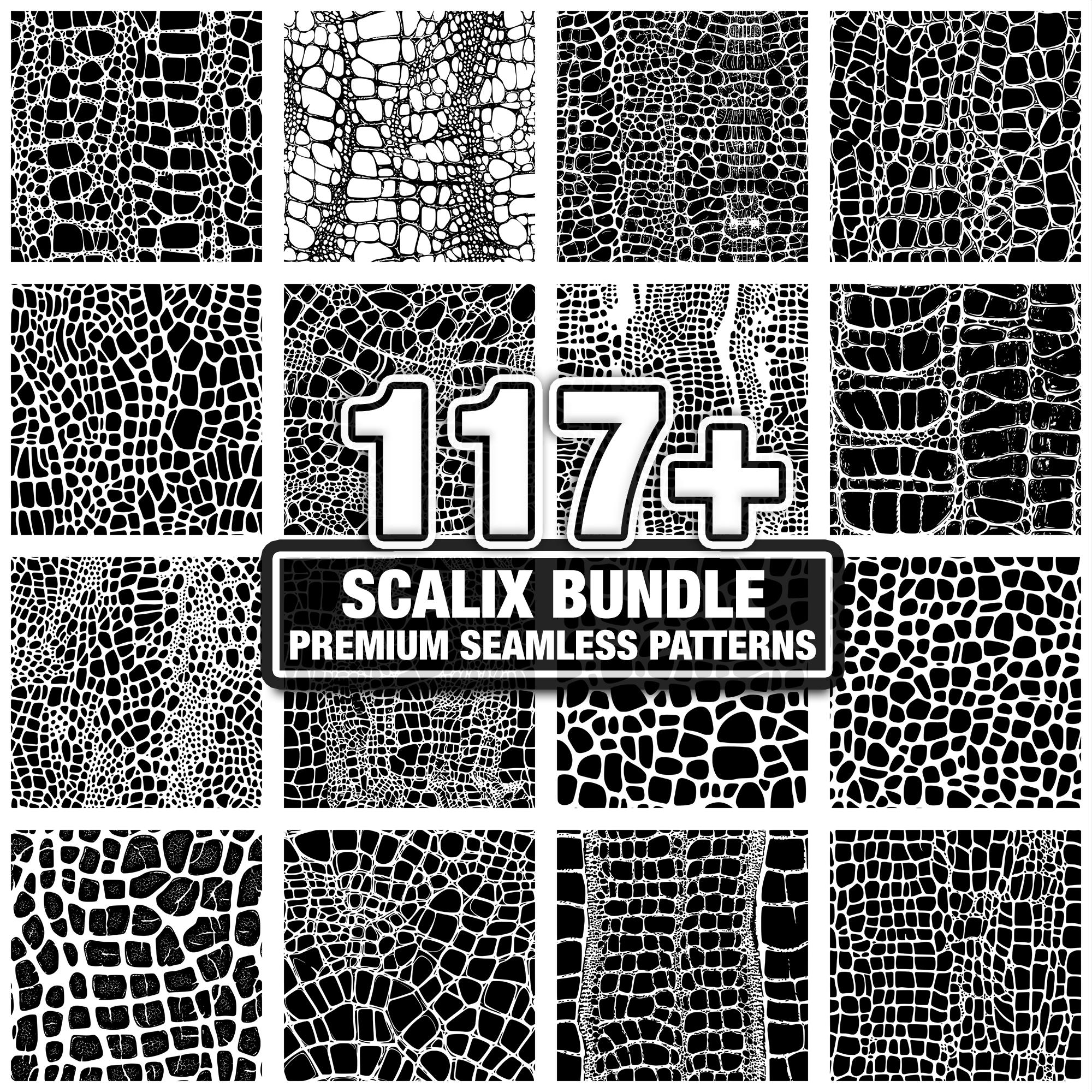Scalix Crocodile Skin Patterns, Seamless Reptile Texture Bundle ...