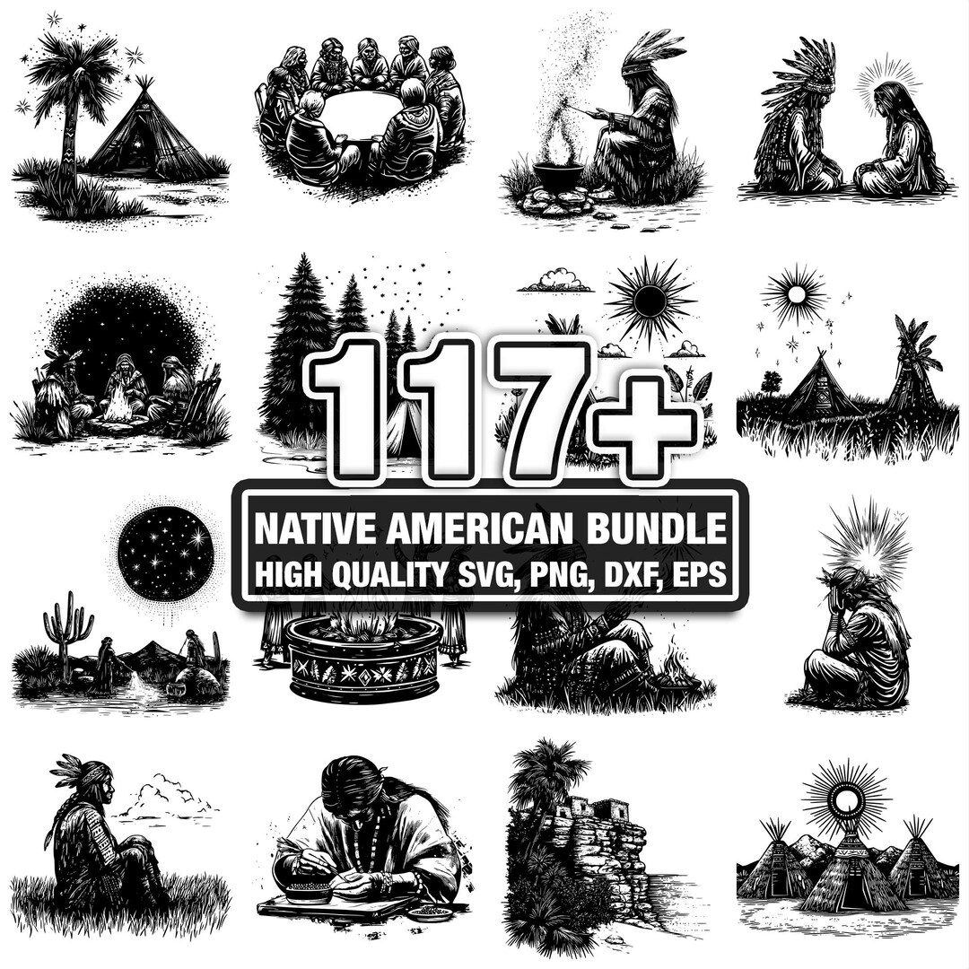 115+ Native American Bundle, Cultural Designs, Instant Download Png ...