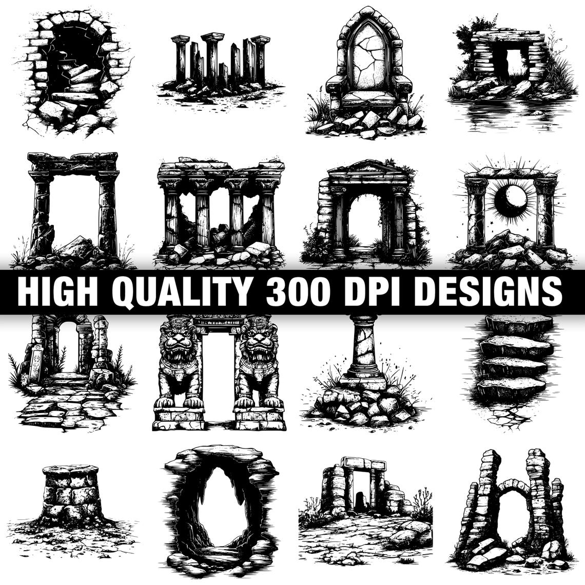 115+ Ancient Ruins Bundle, Ruins Designs, Instant Download Png, Dxf ...