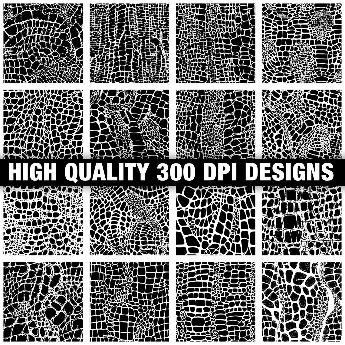Scalix Crocodile Skin Patterns, Seamless Reptile Texture Bundle ...