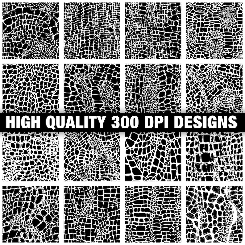 Scalix Crocodile Skin Patterns, Seamless Reptile Texture Bundle ...