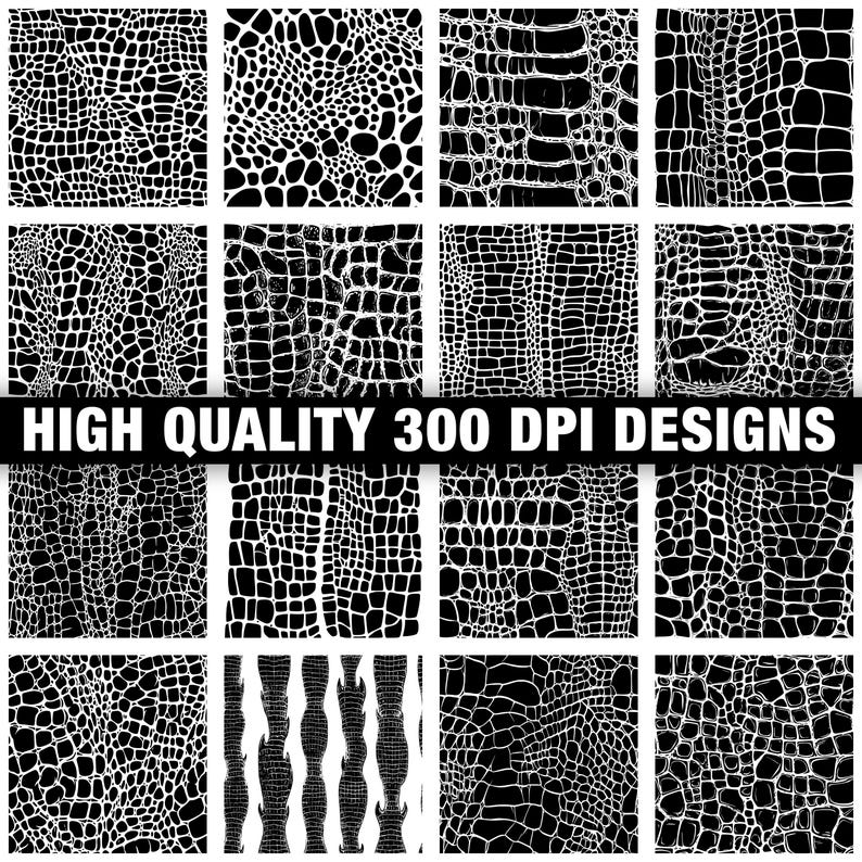 Scalix Crocodile Skin Patterns, Seamless Reptile Texture Bundle ...