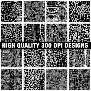 Scalix Crocodile Skin Patterns, Seamless Reptile Texture Bundle ...