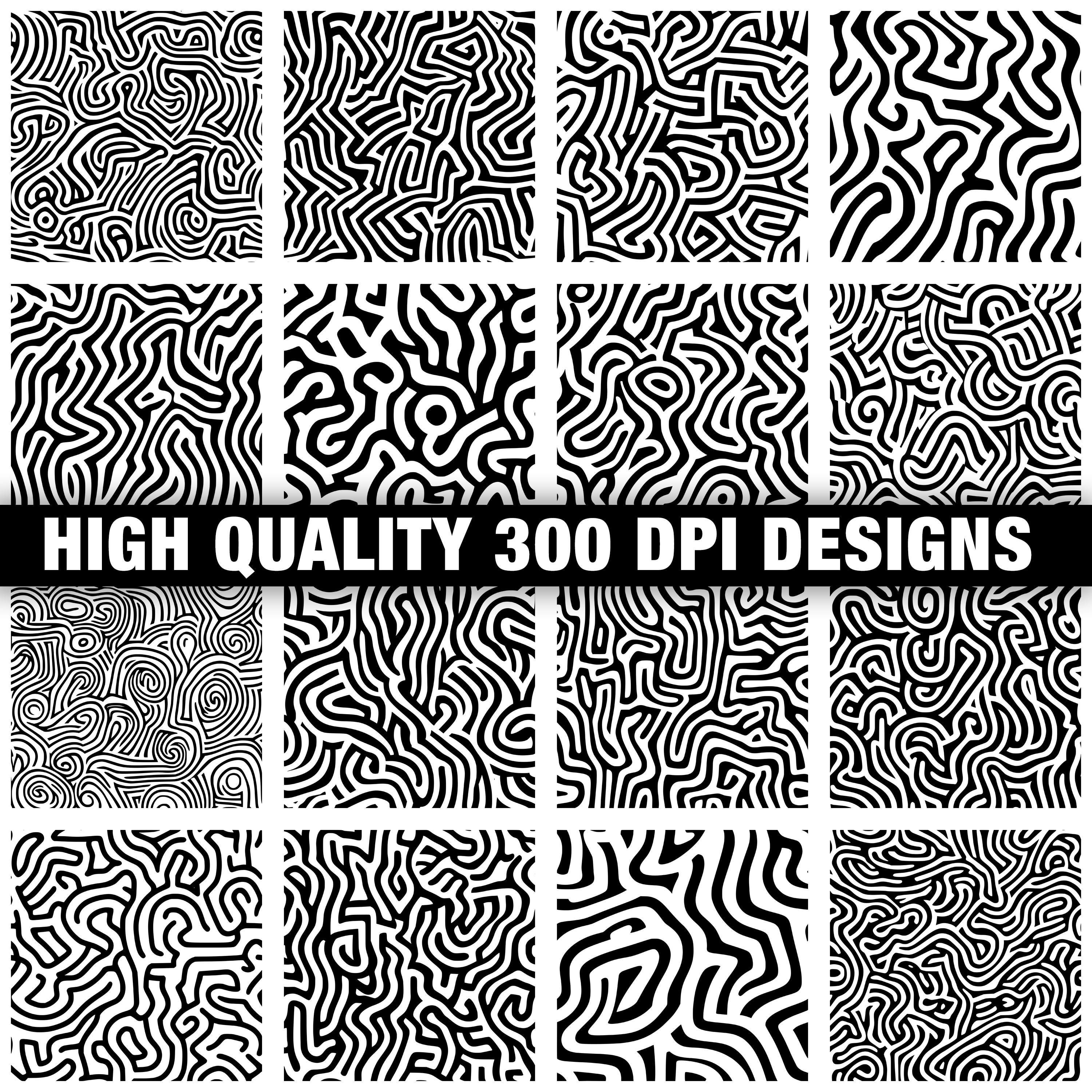 Mazora Groovy Swirl Maze Patterns, Seamless Texture Bundle. Instant ...