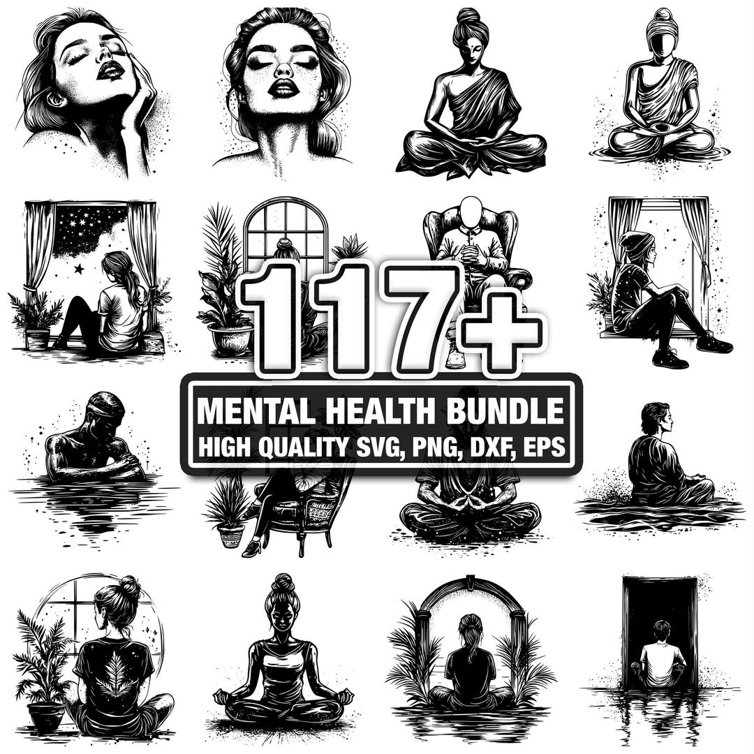 115+ Mental Health Bundle, Awareness Designs, Instant Download Png, Dxf ...