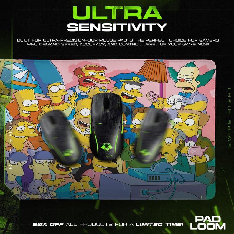 The Simpsons Desk Mat, Nostalgic Cartoon XL Mousepad - Etsy