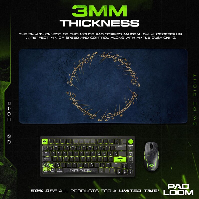 LOTR One Ring Desk Mat, Elvish Inscription, Fantasy Gaming Deskpad - Etsy