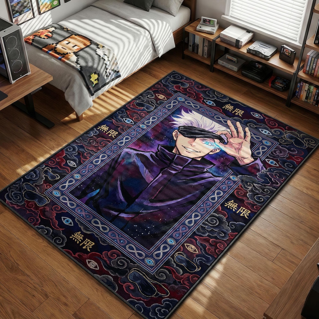 Gojo Satoru Infinite Void Area Rug, Jujutsu Kaisen Aesthetic Decor ...