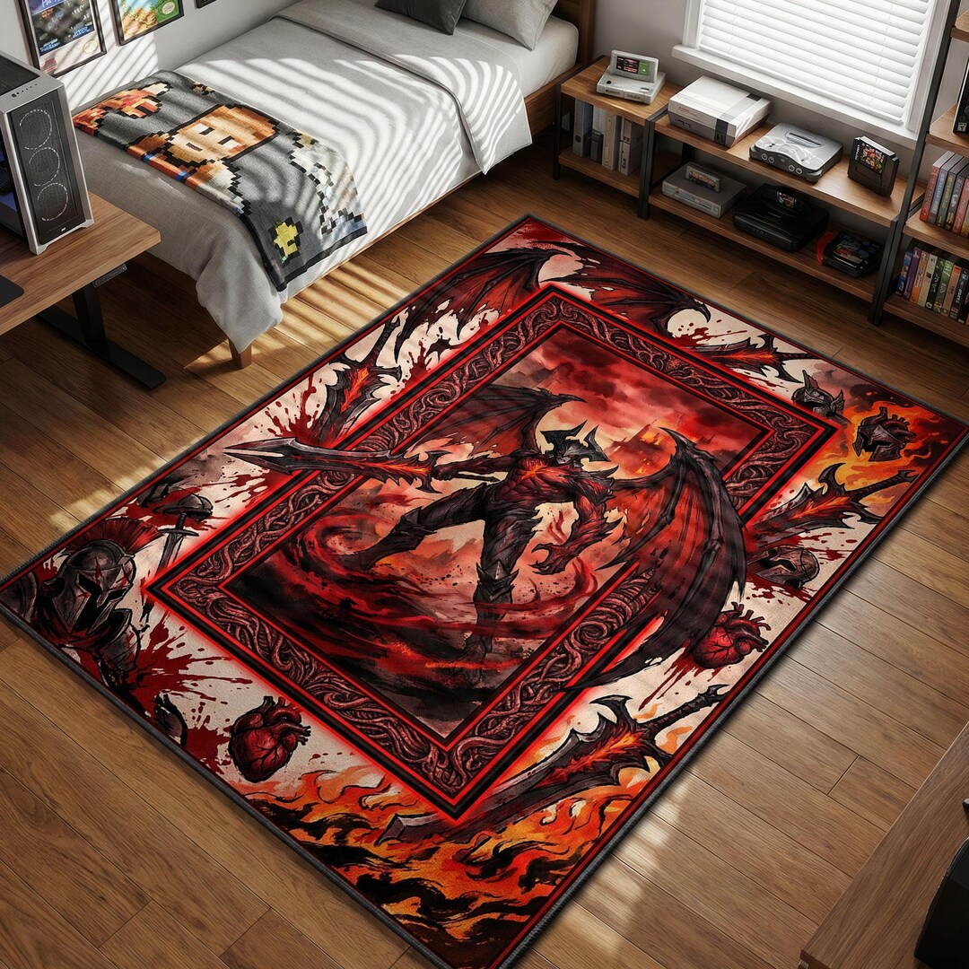 Aatrox Area Rug, League of Legends Decor, Infernal Gaming Room Mat - Etsy