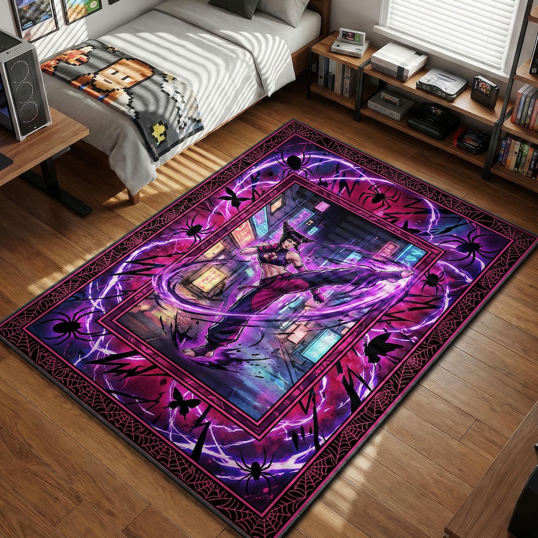 Juri Han Feng Shui Engine Area Rug, Street Fighter Aesthetic Decor ...