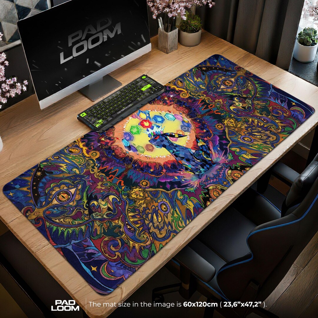 Trippy Umbreon Mouse Pad, Pokemon Desk Mat, Stained Glass Art ...