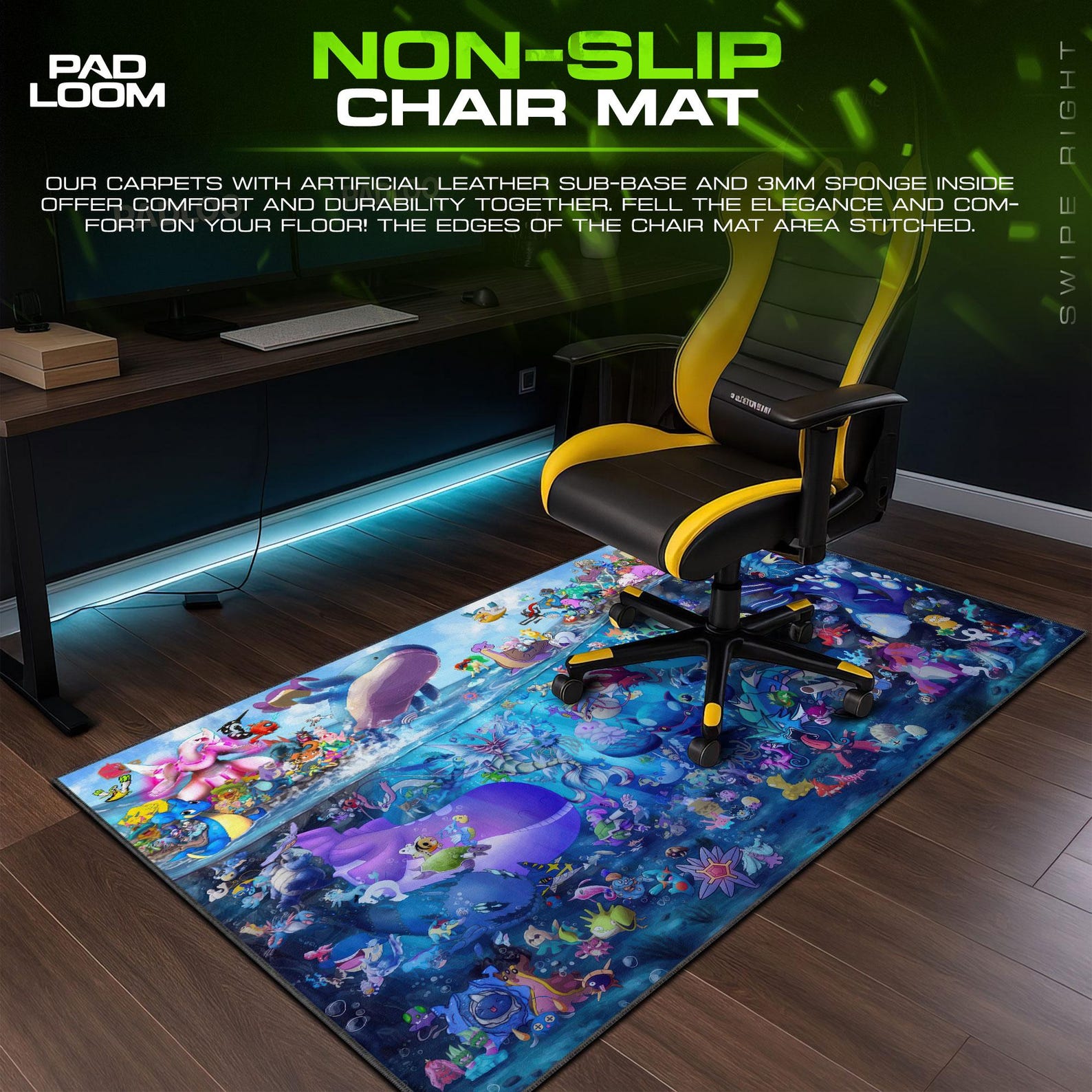 Pokémon Underwater Desk Mat, Kawaii Gamer Mouse Pad - Etsy Canada