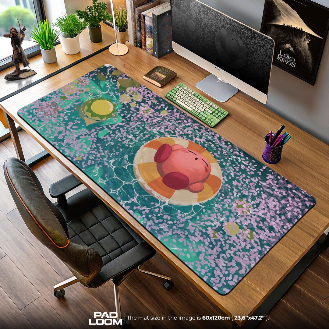 Kirby Pool Float Mouse Pad: Kawaii Gaming Desk Mat - Etsy