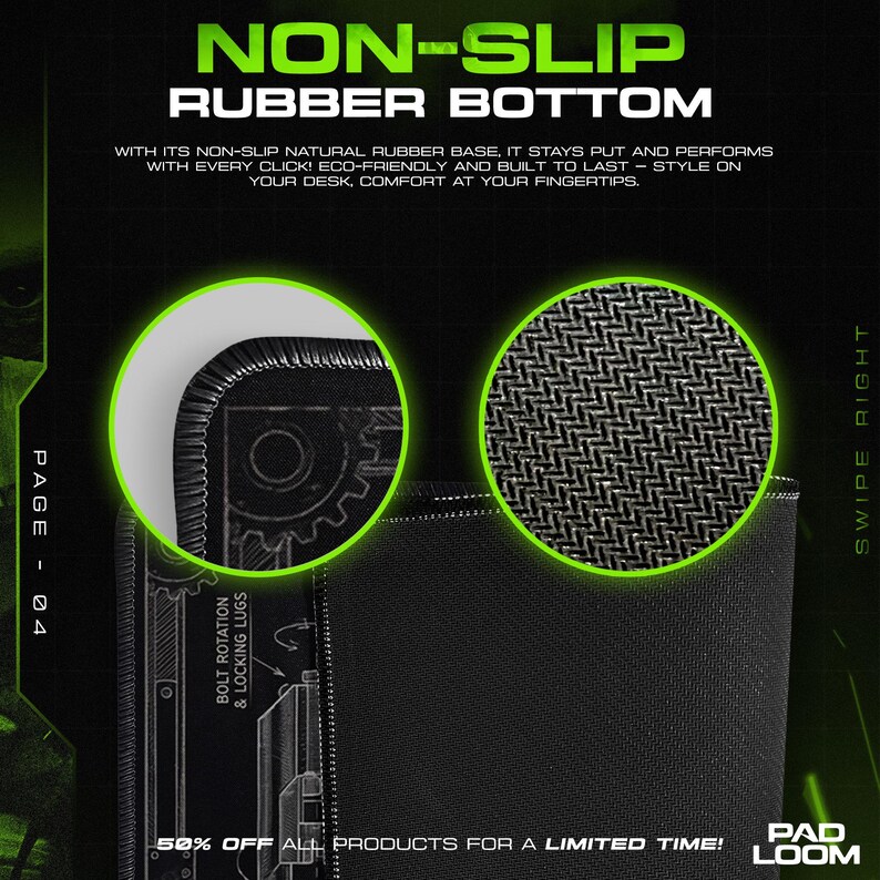 AK-47 Blueprint Mouse Pad, Tactical Gun Schematic Desk Mat, Military ...