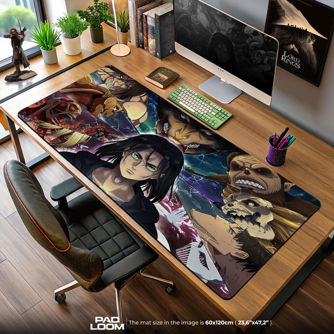 Attack on Titan XXL Mouse Pad, Eren Yeager Anime Desk Mat - Etsy