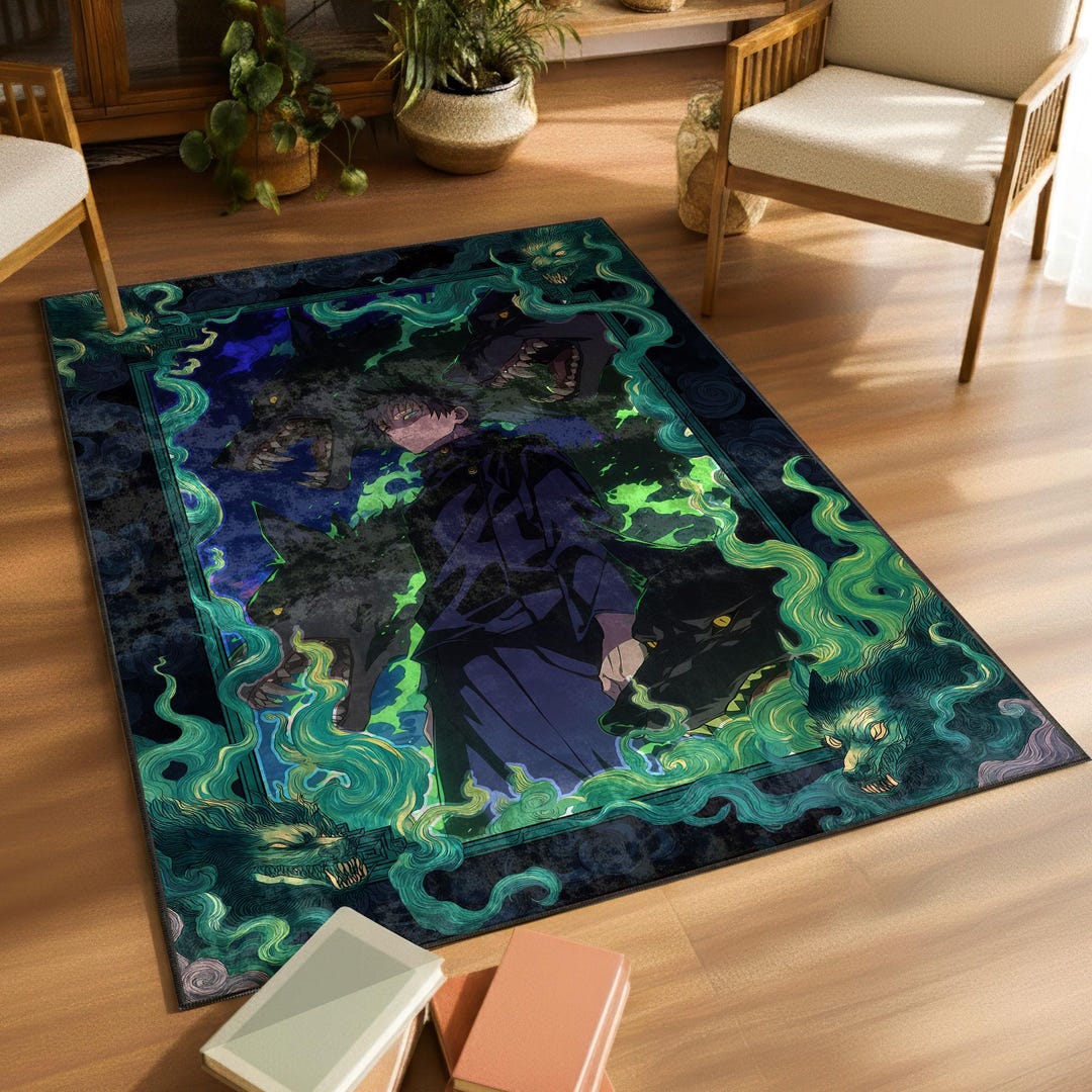 Divine Dogs Rug, Jujutsu Kaisen Carpet, Megumi Fushiguro Art, Cursed ...