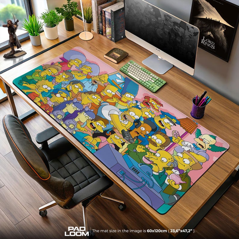 The Simpsons Desk Mat, Nostalgic Cartoon XL Mousepad - Etsy