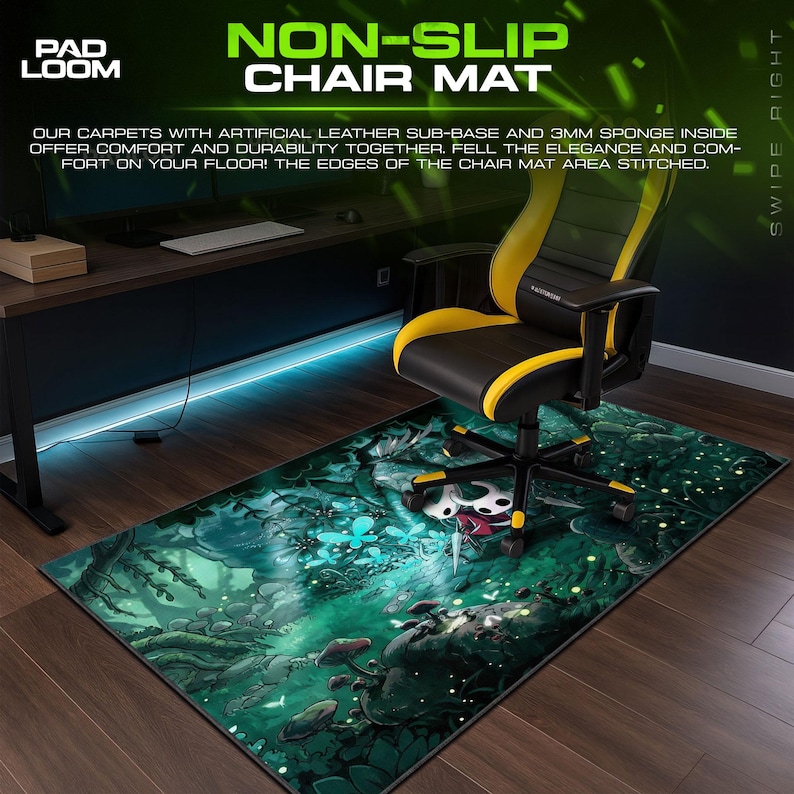 Hollow Knight Bench Mouse Pad, Hornet and Ghost Desk Mat, Greenpath ...