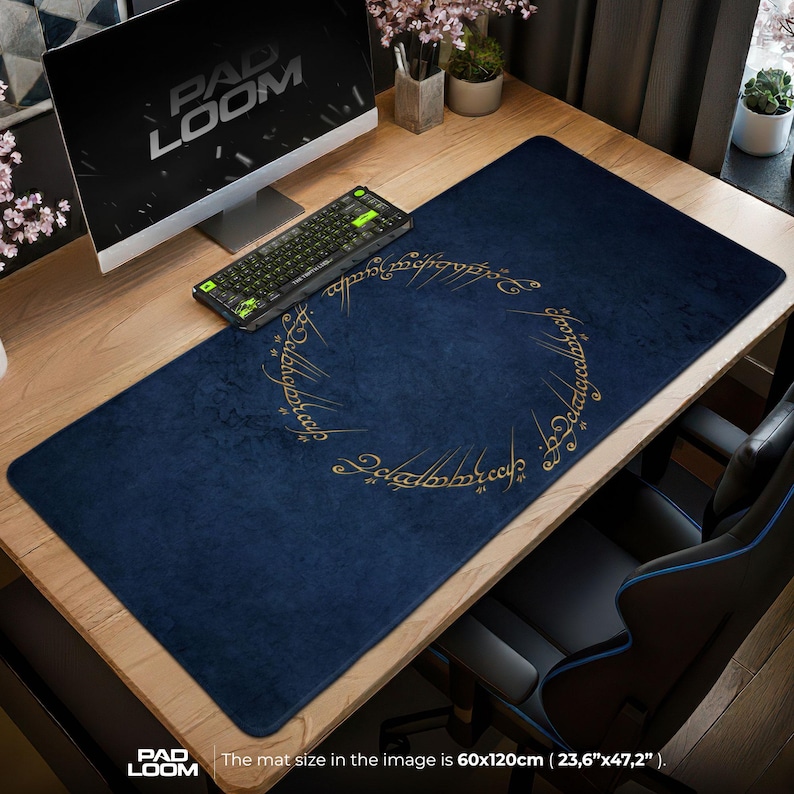LOTR One Ring Desk Mat, Elvish Inscription, Fantasy Gaming Deskpad - Etsy