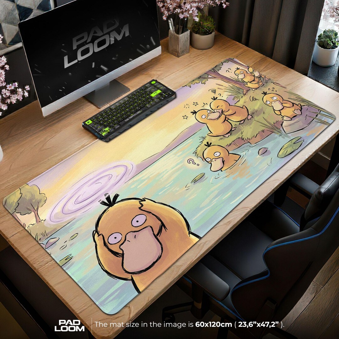 Psyduck Confusion Mouse Pad, Funny Pokemon Desk Mat, Head Empty Meme ...