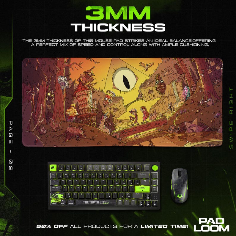 Gravity Falls Desk Mat: Mystery Shack Cartoon Art Gaming Mousepad - Etsy