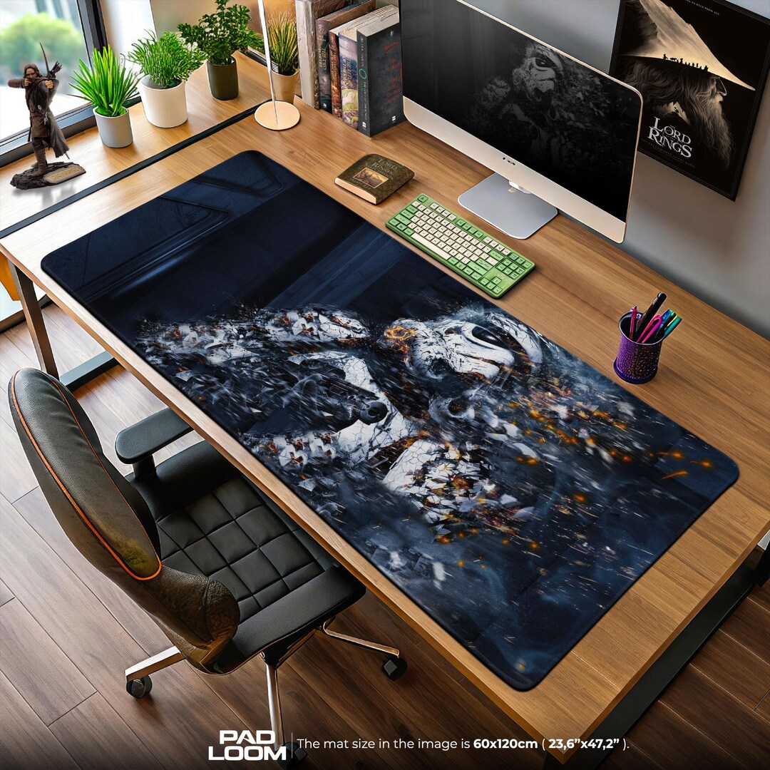 Dissolving Stormtrooper Desk Mat, Dark Sci-fi Gaming, XXL Mouse Pad ...
