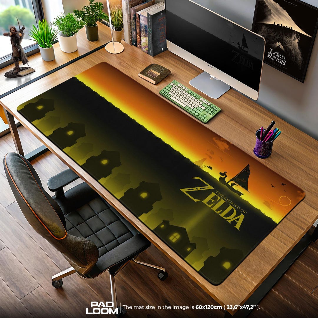 Zelda Wind Waker Desk Mat, Sunset Silhouette, Orange Gaming XXL Mat - Etsy