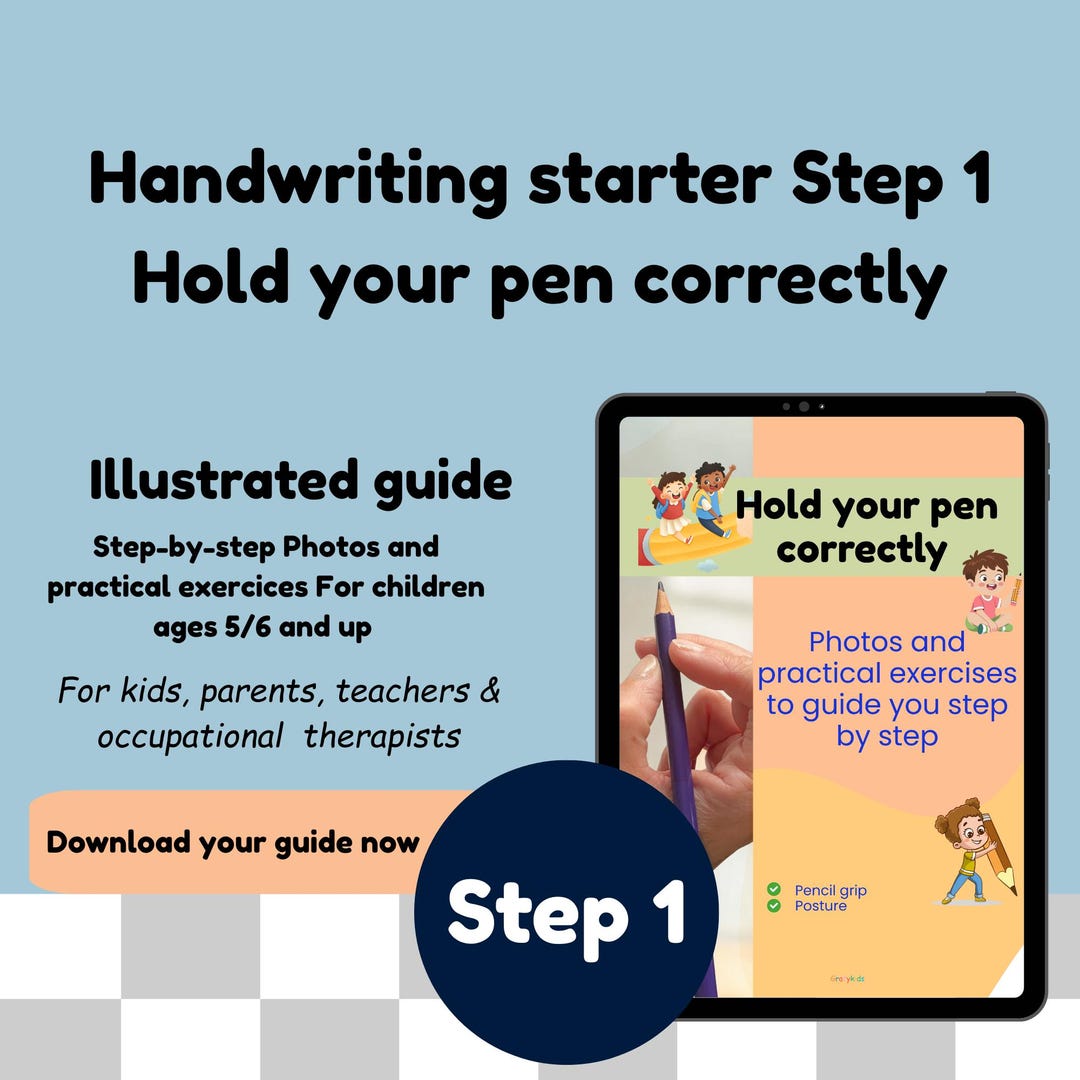 Illustrated Guide “hold Your Pen Correctly” – Practical Exercises for ...
