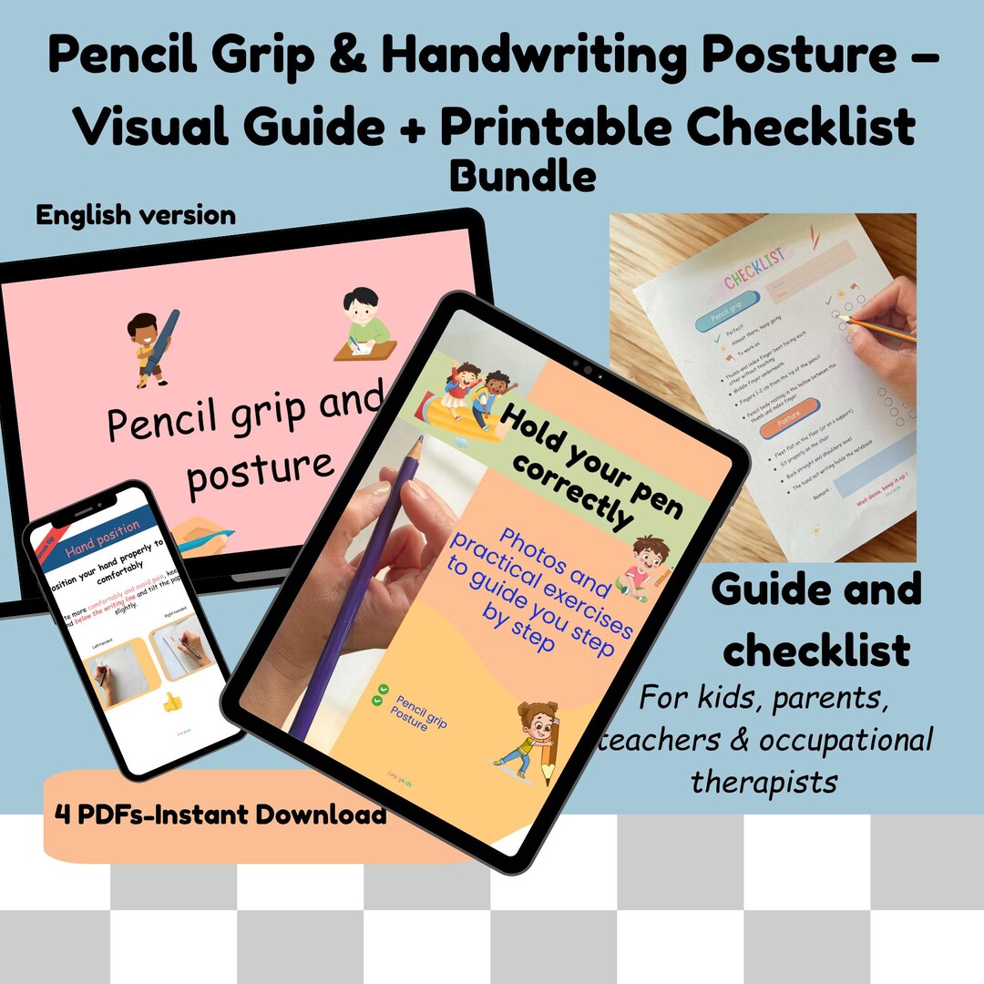 Pen Grip and Writing Posture Bundle – Guide + Printable Checklist ...