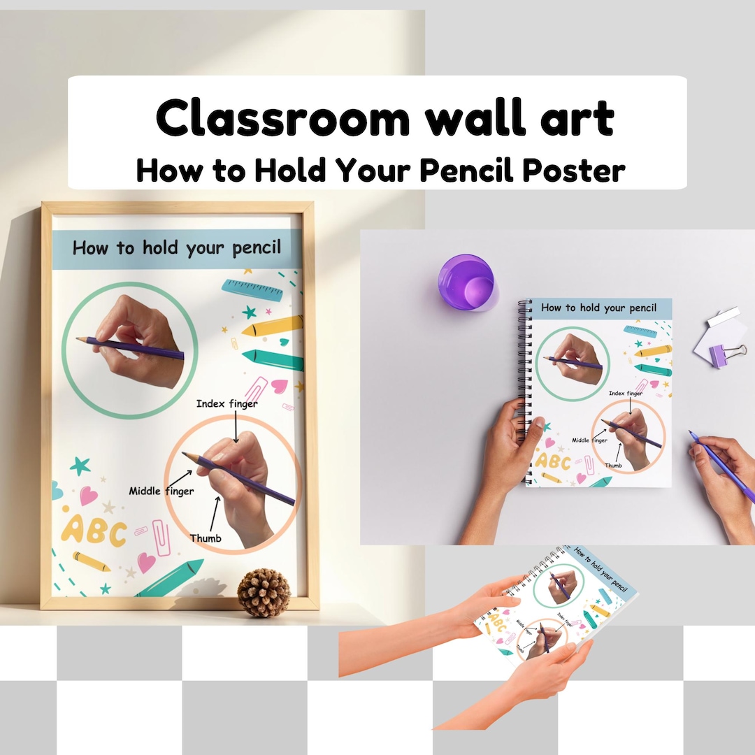 How to Hold Your Pencil Poster | Pencil Grip Guide | Occupational ...