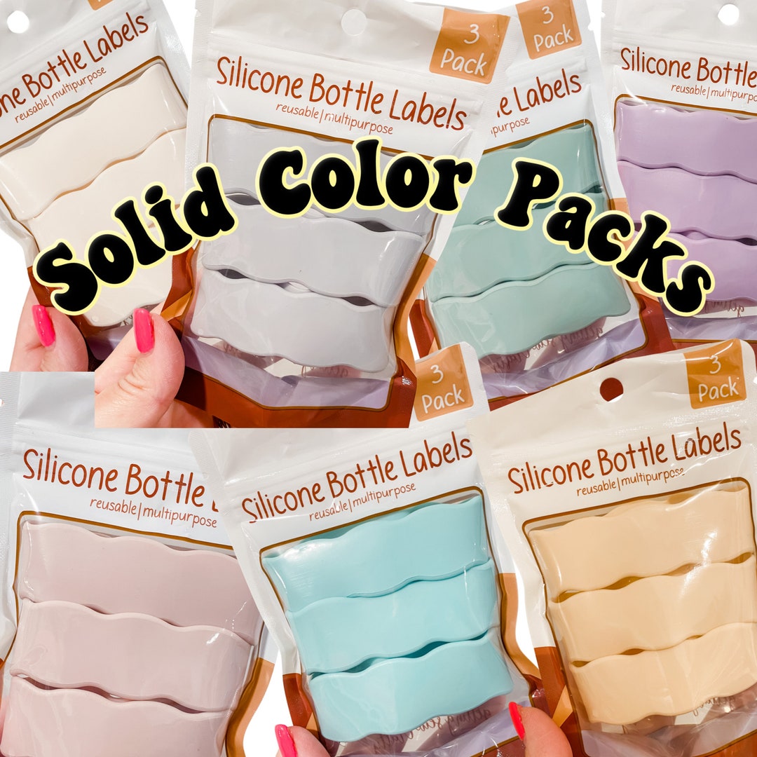 Solid Silicone Bottle Labels 3 Pack , Baby Bottle Label, Sippy Cup ...