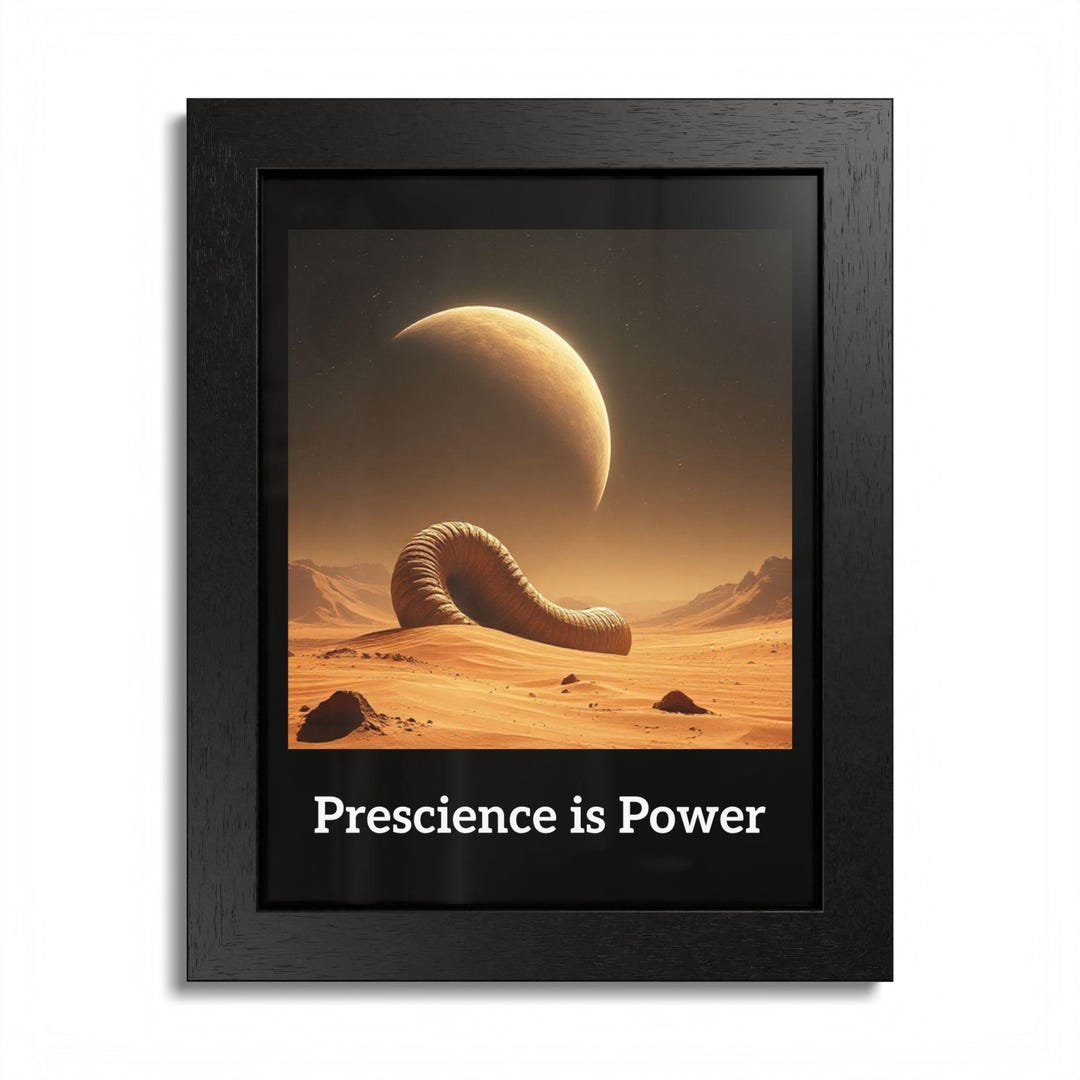 Sci Fi Poster: PRESCIENCE IS POWER. Epic Dune Inspired Wooden Frame ...