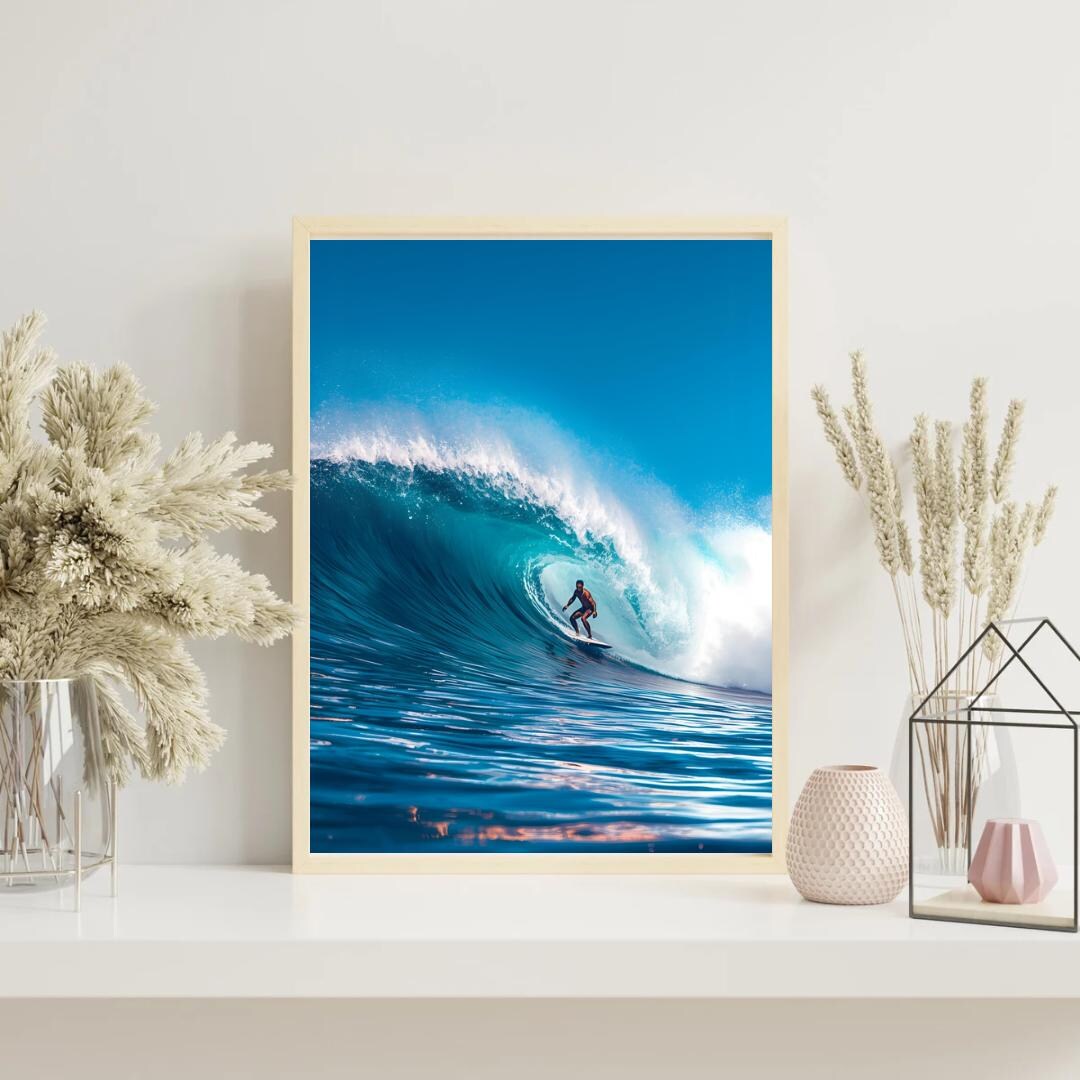 Surf Poster – Modern Beach Wall Art, Contemporary Ocean Print - Etsy