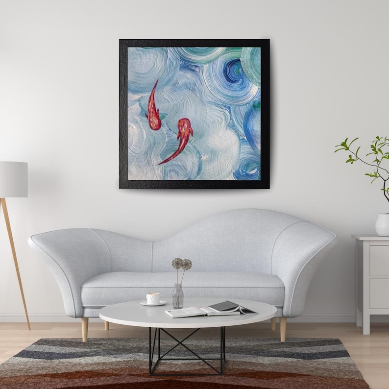 Abstract Fish Acrylic Painting – Handmade Original Art - Etsy