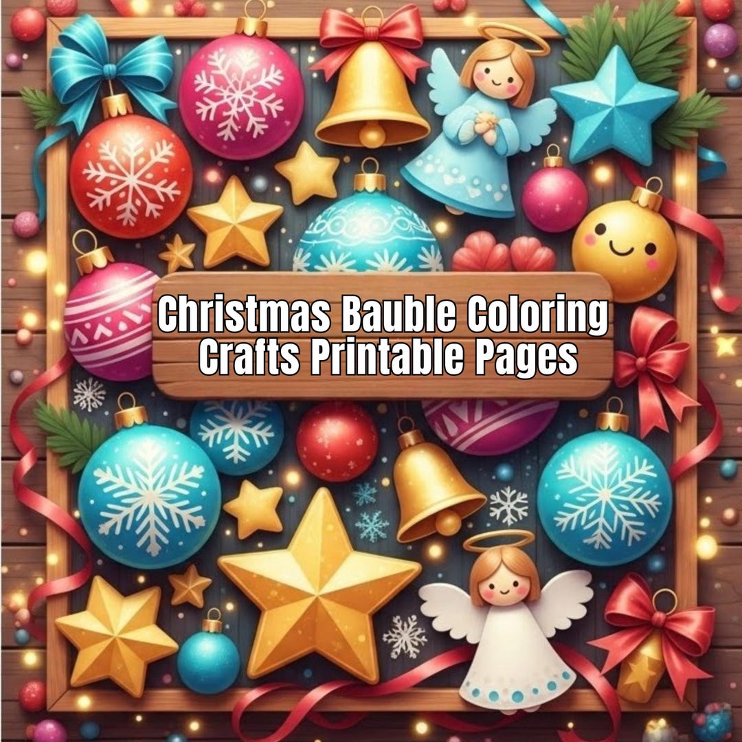 Christmas Bauble Coloring Crafts Printable Pages - Etsy