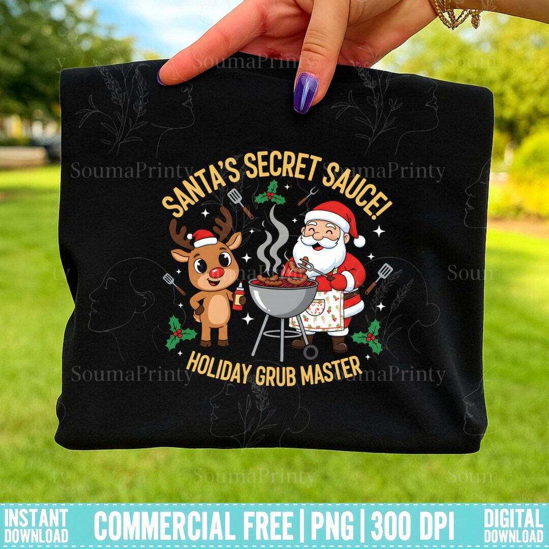 Santa BBQ Christmas PNG: Holiday Grilling (digital Download) - Etsy