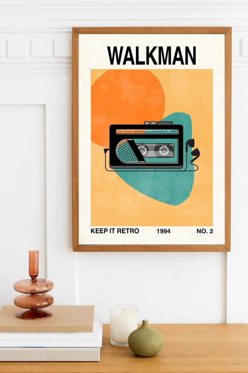 Retro Walkman Music Art Print | INSTANT DOWNLOAD - Etsy
