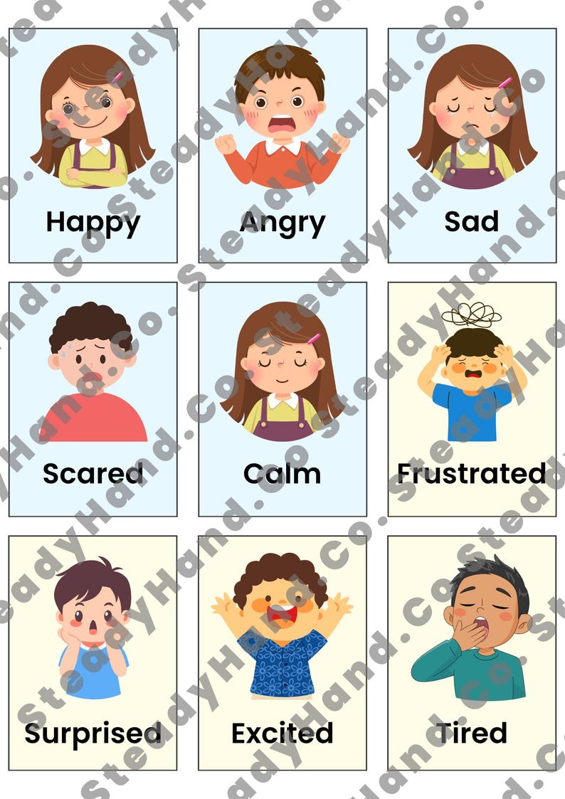 Emotion Cards for Kids | Autism Emotion Recognition | Feelings Matching ...