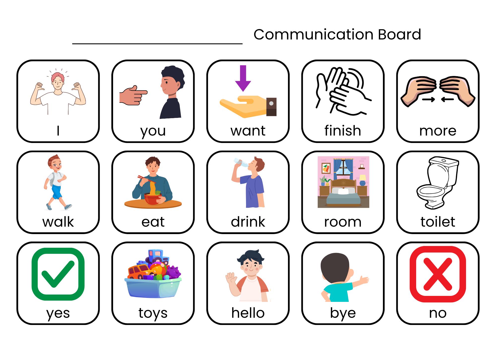 Printable Communication Board for Nonverbal or Autistic Learners ...