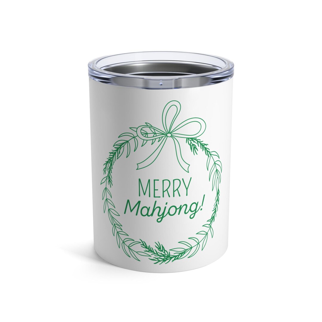 Merry Mahjong Wreath 10oz Holiday Tumbler - Etsy