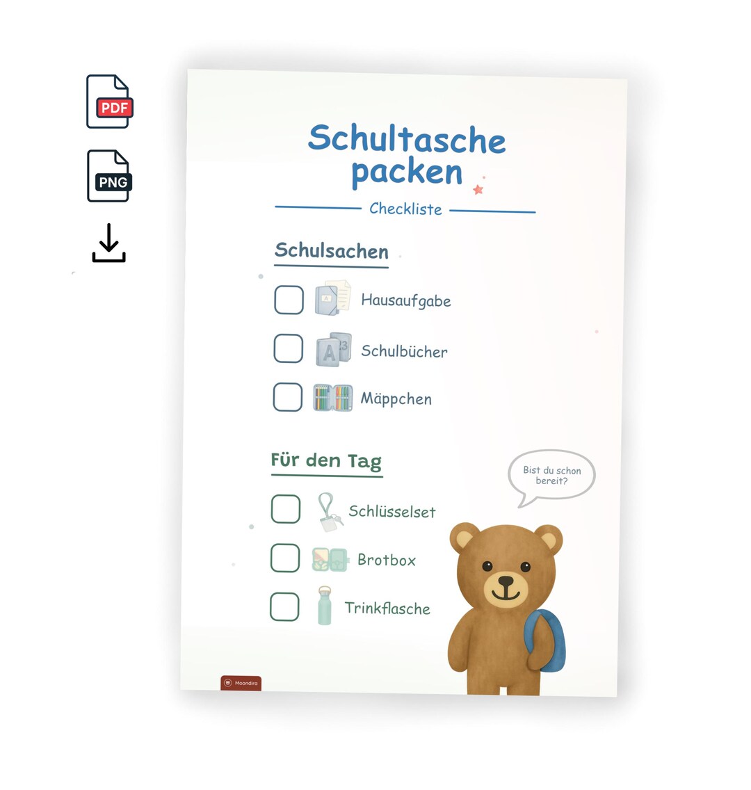 School Bag Checklist for Kids | Elementary School Morning Routine ...
